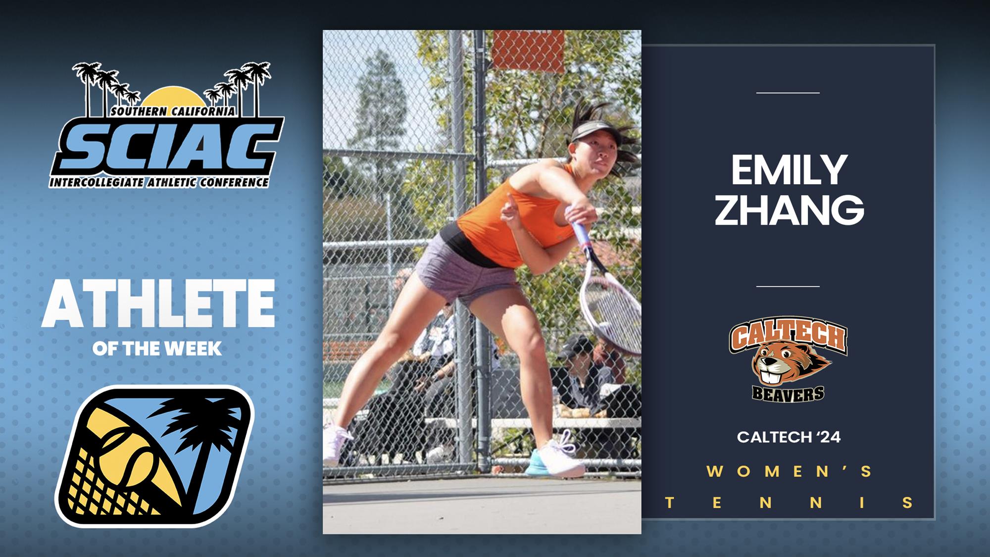 Caltech's Emily Zhang Named SCIAC Women's Tennis Athlete of the Week ...