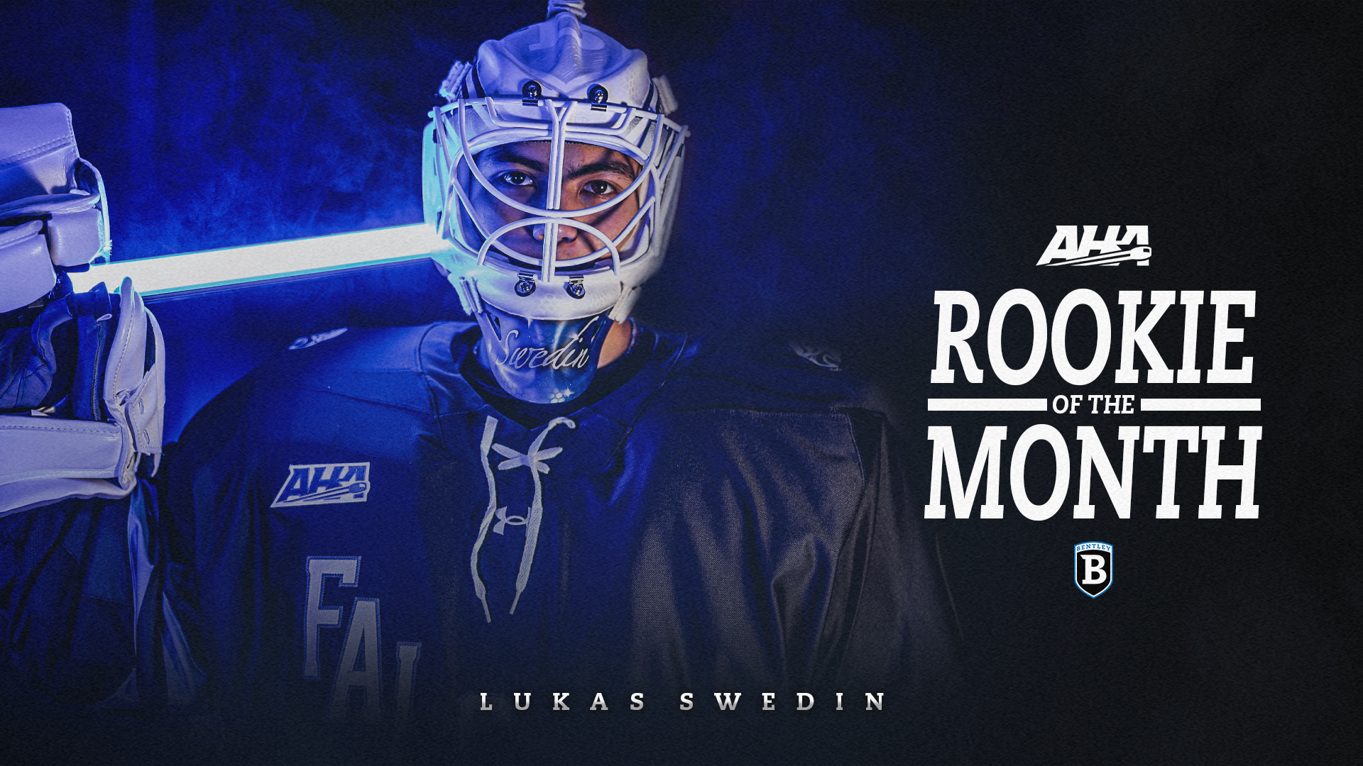 Swedin Adds AHA Goalie of the Week Award - Bentley University