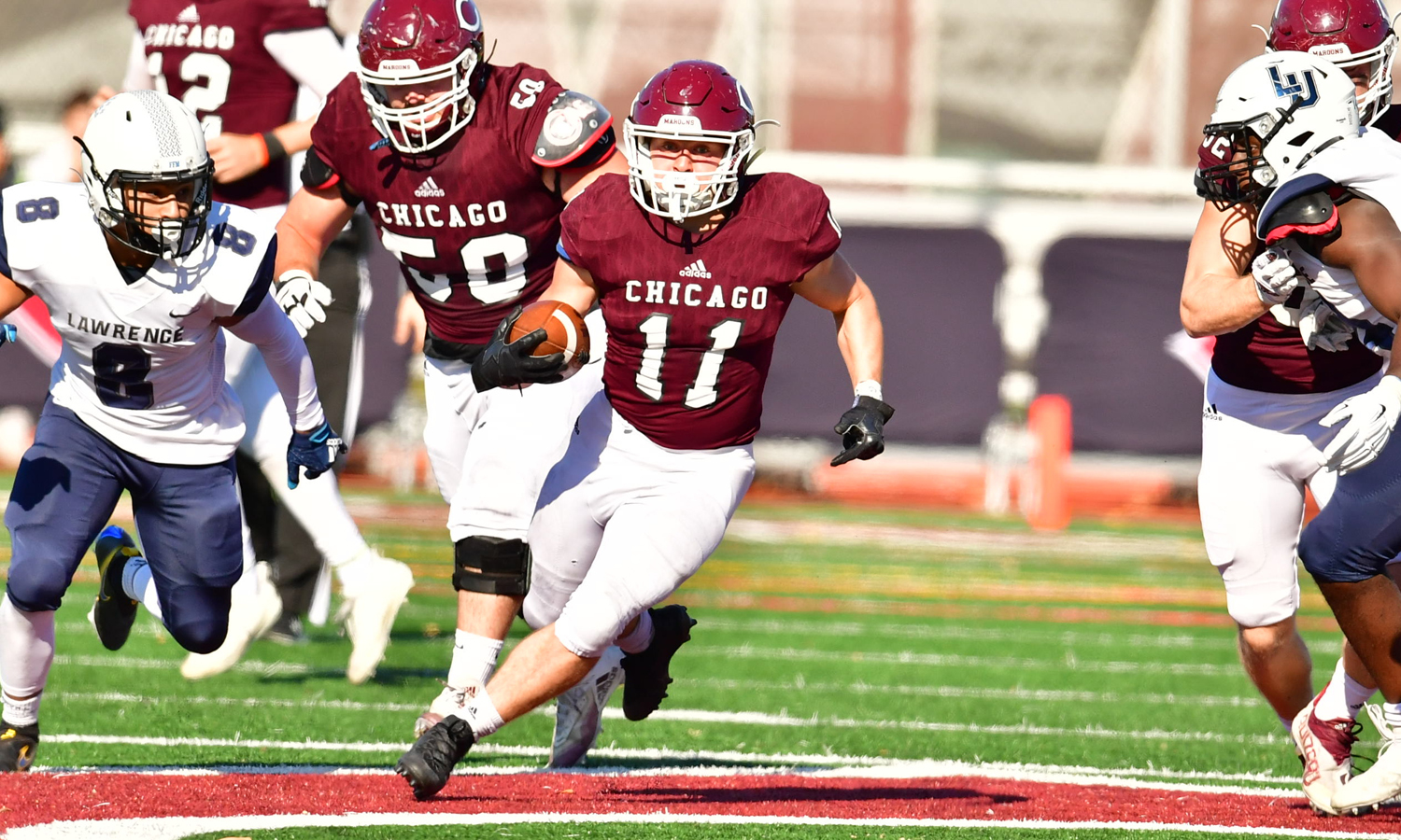 Maroon Football Dominates Lawrence 66-0, D'Ambrose Sets Season Rushing ...