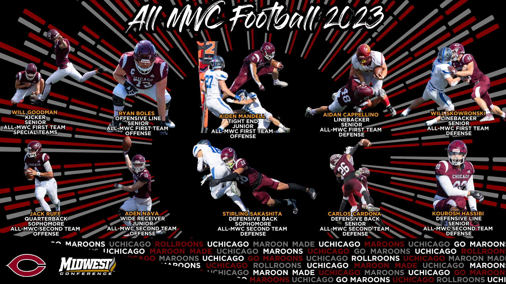 Five Maroons Earn All-Region from D3football.com - University of Chicago