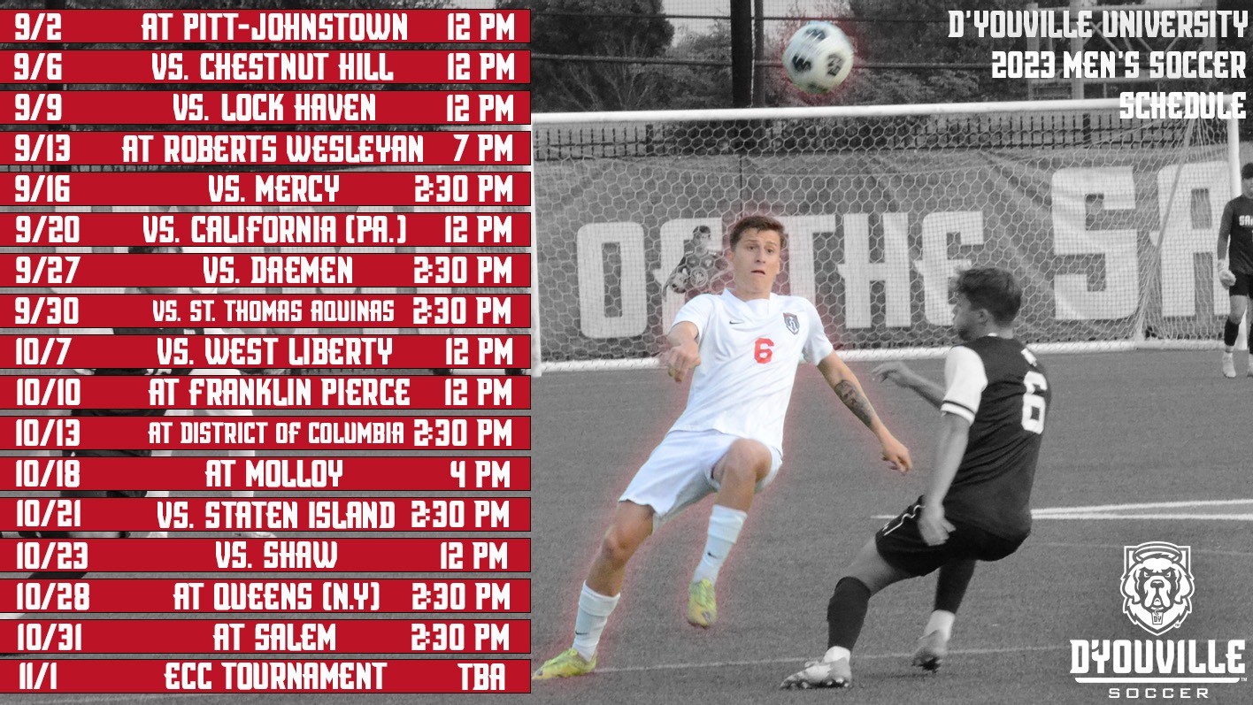 Men's Soccer Announces 2023 Schedule - D'Youville University