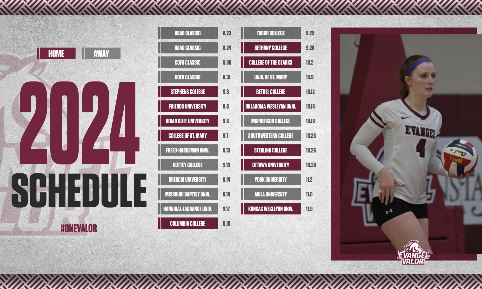 Valor Volleyball Announces 2023 Schedule - Evangel University of the ...