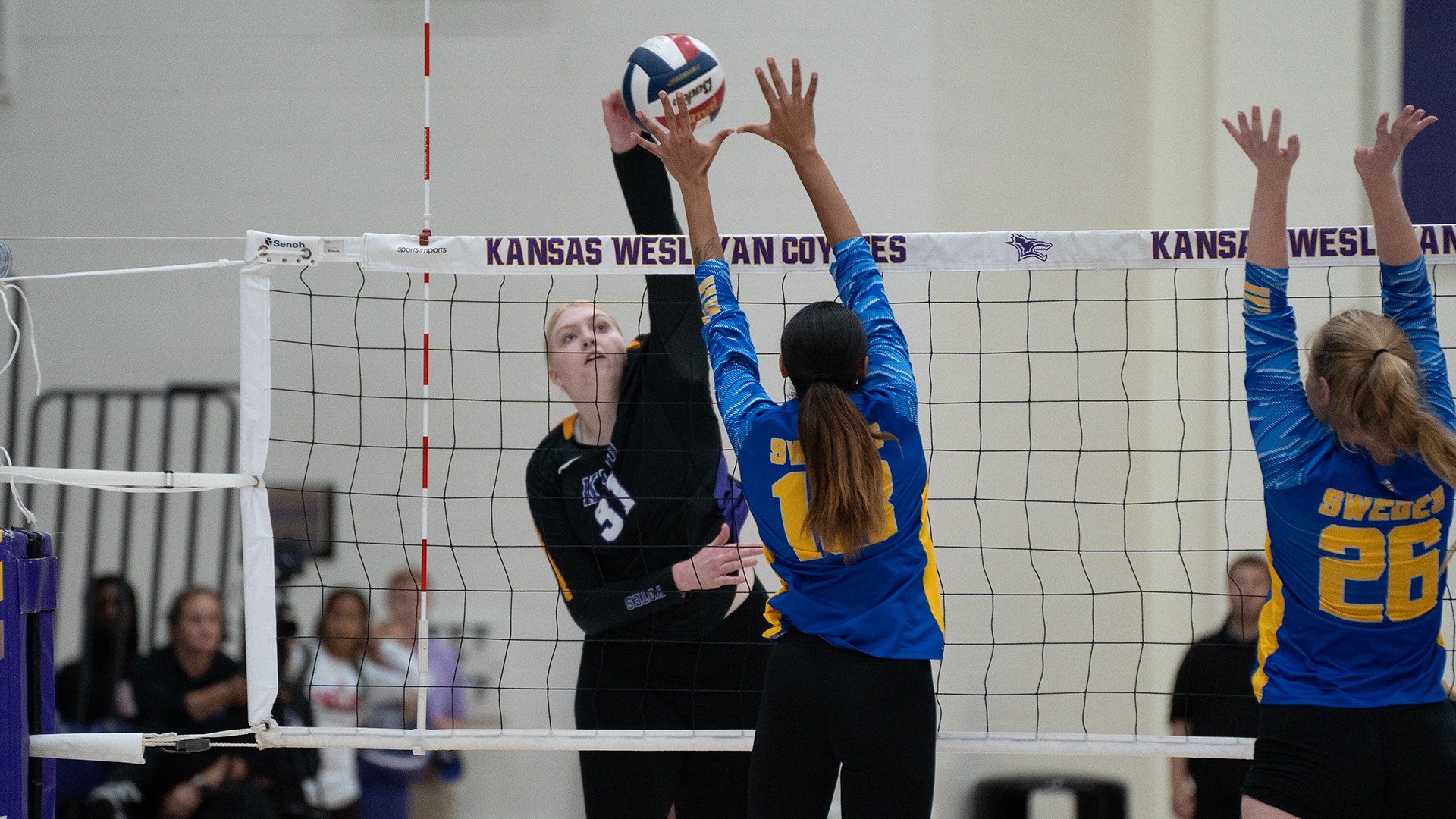 Women’s Volleyball overcomes slow start, sweeps the Swedes - Kansas ...