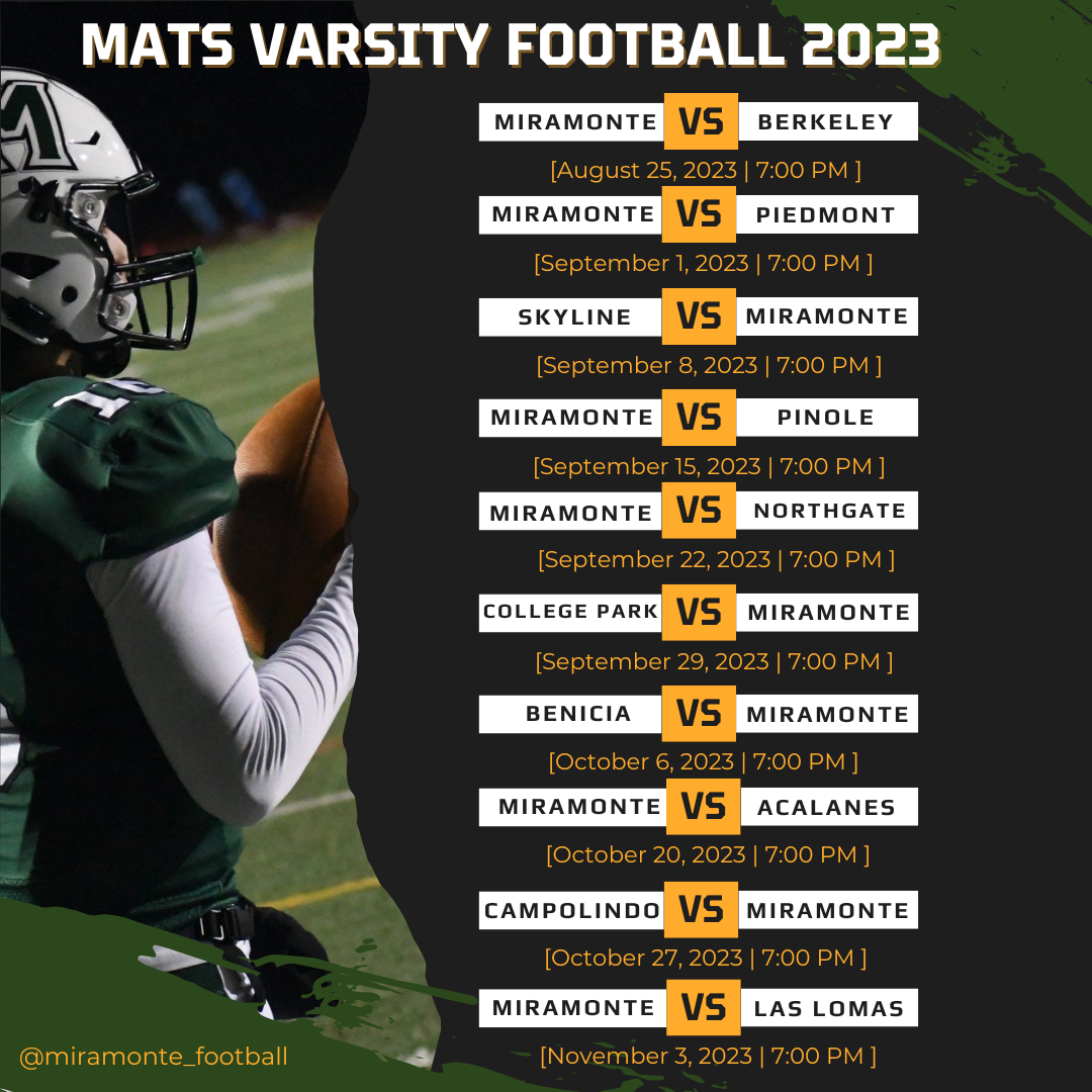 2023 Matador Football Schedule Release - Miramonte High School