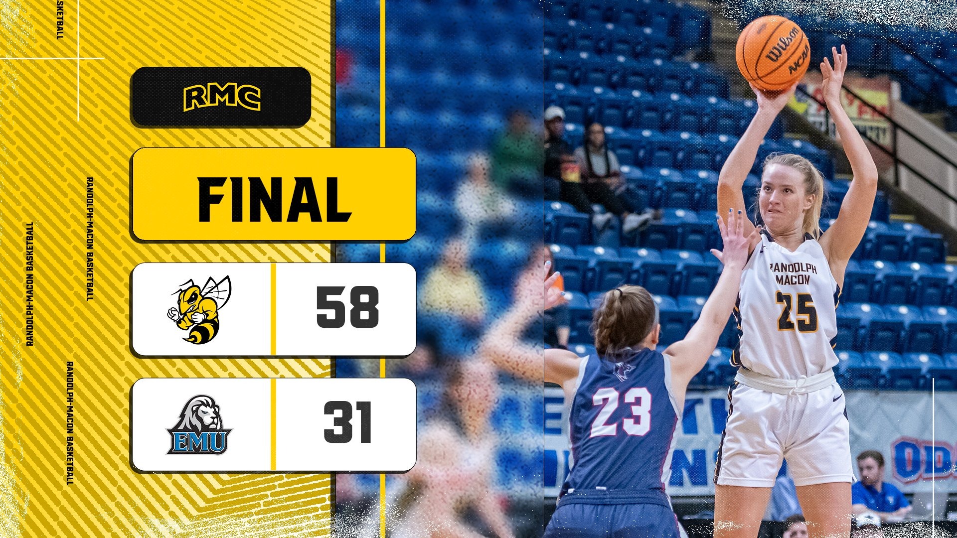 Kagey and Elkins Power Women's Basketball Past EMU - Randolph-Macon College