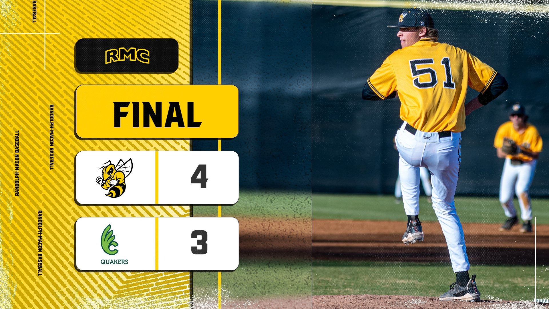 Hedrick Tied Stephens as RMC Baseball Nips Wilmington - Randolph-Macon College