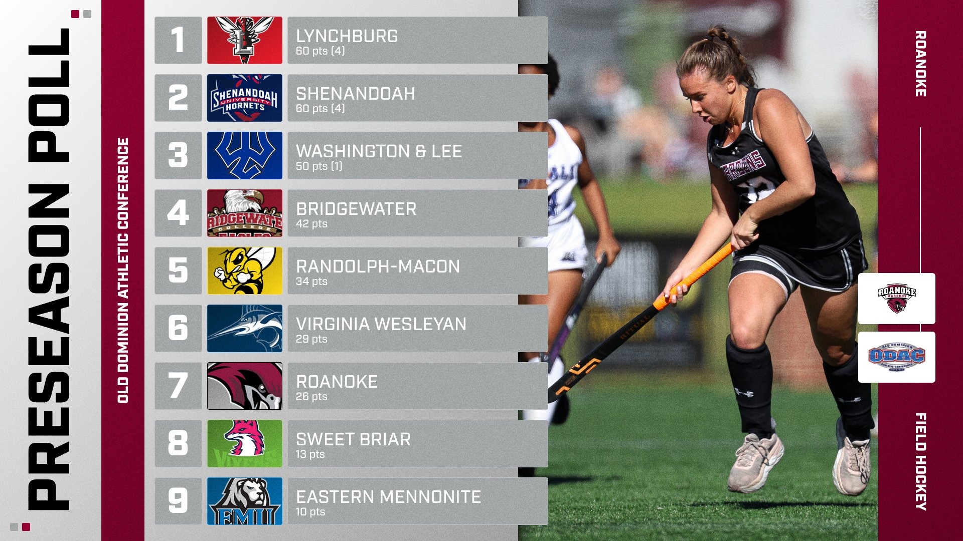 Field hockey releases schedule for 2025 - Roanoke College