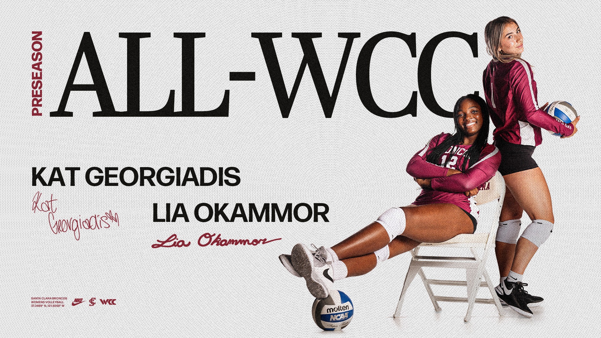 Volleyball Lands Two on Preseason All-WCC Team - Santa Clara University