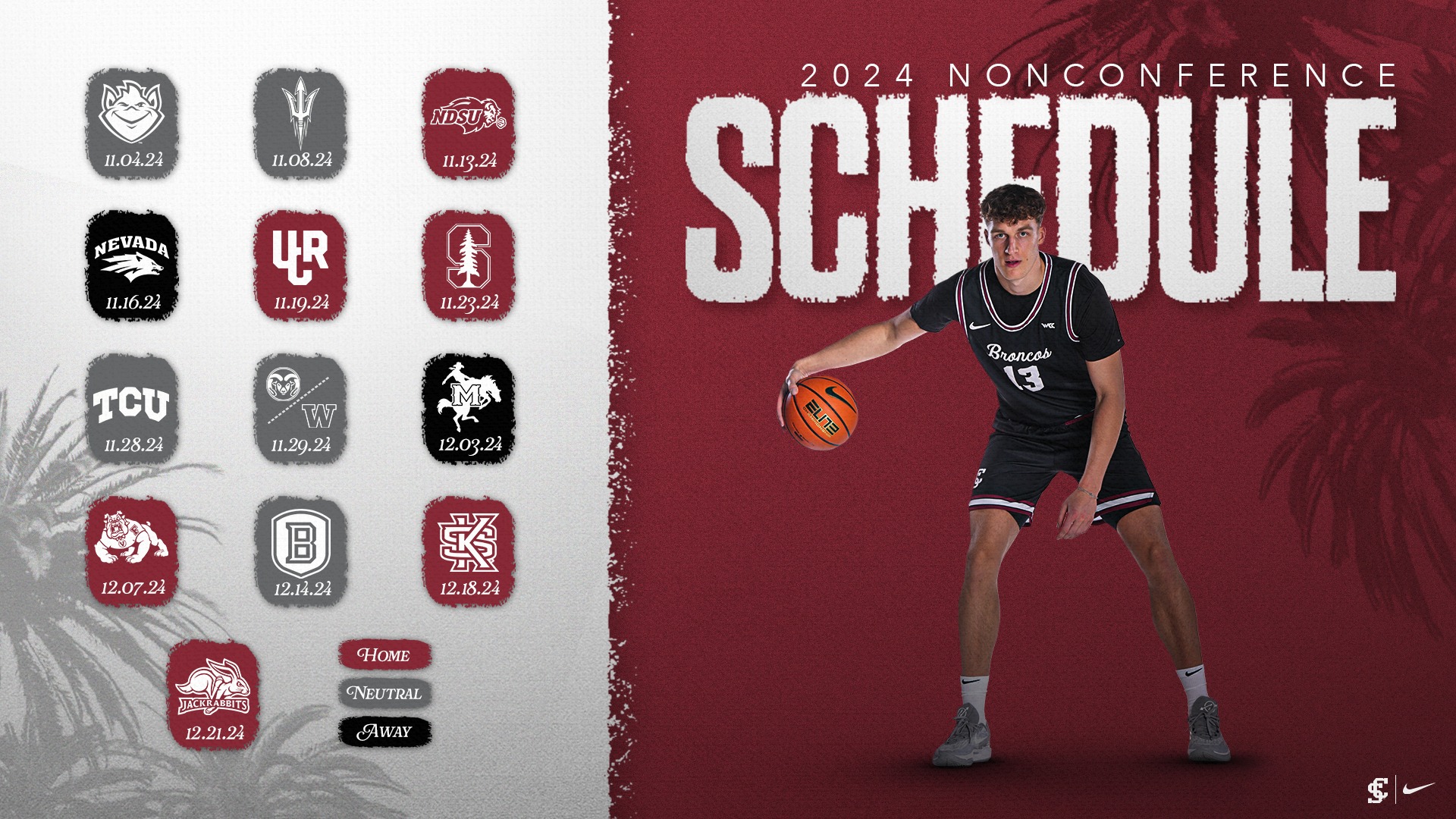 WCC Unveils 2024-25 Men's Basketball Schedule - Santa Clara University