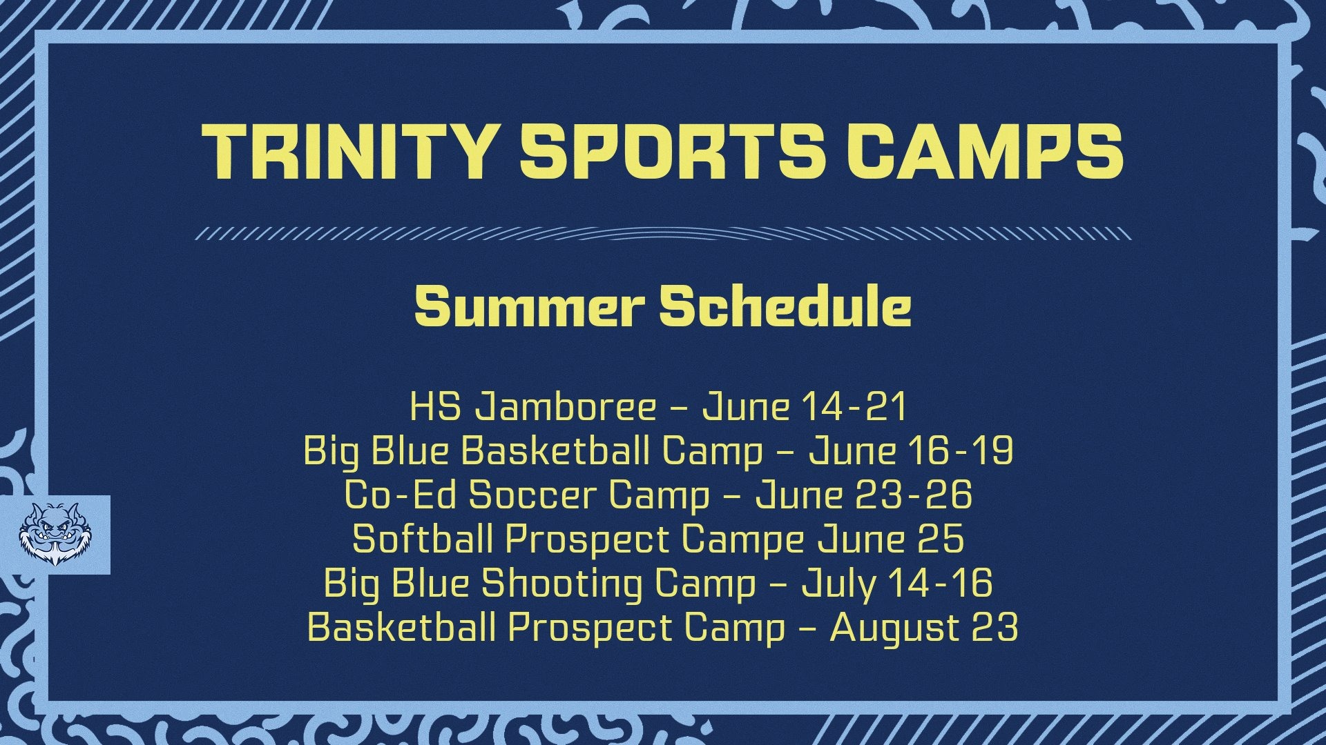 Trinity Athletics releases 2025 Fall Schedule - Trinity Christian College