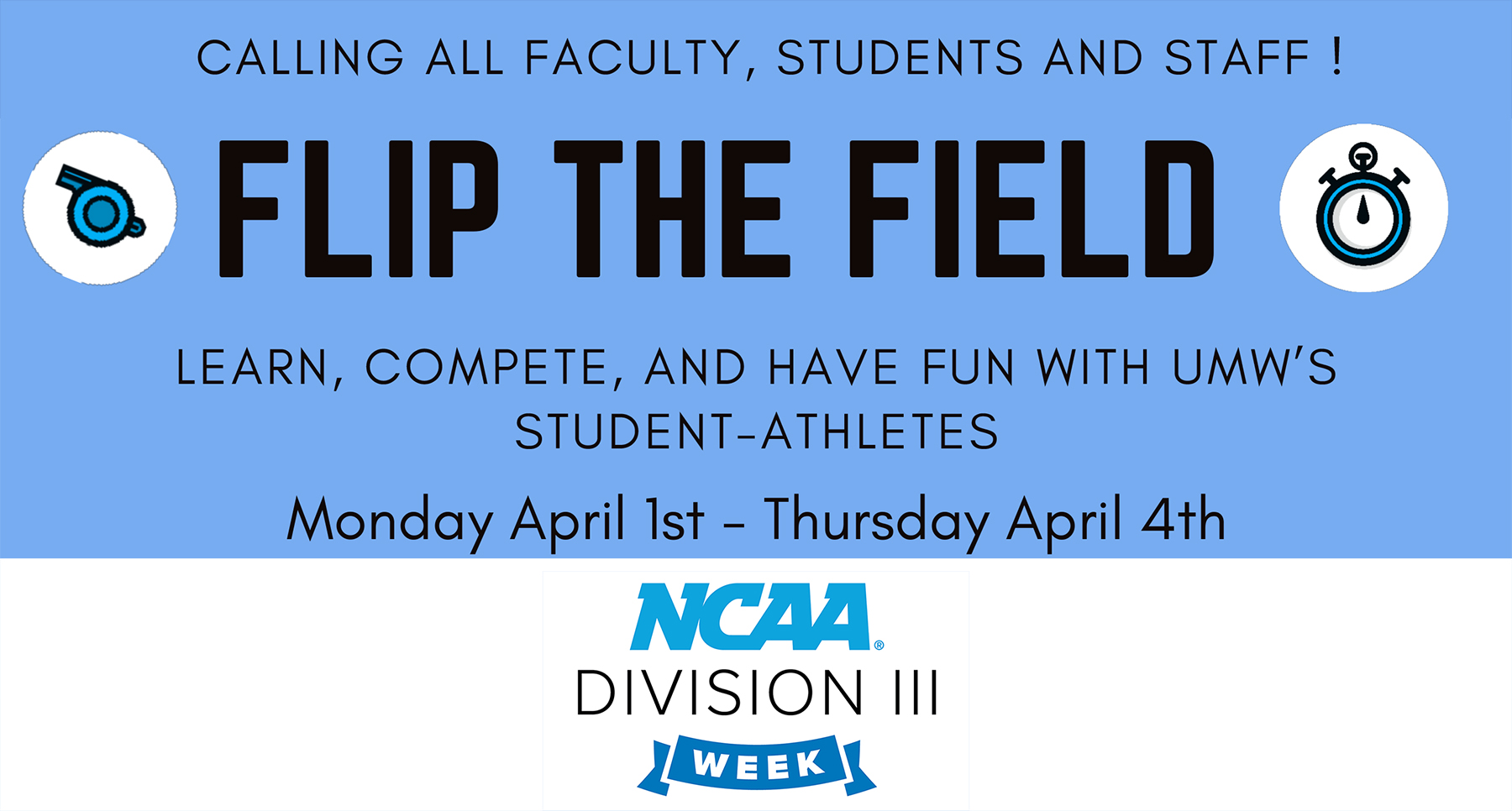 UMW Campus Community Invited to 'Flip the Field' as Part of NCAA ...