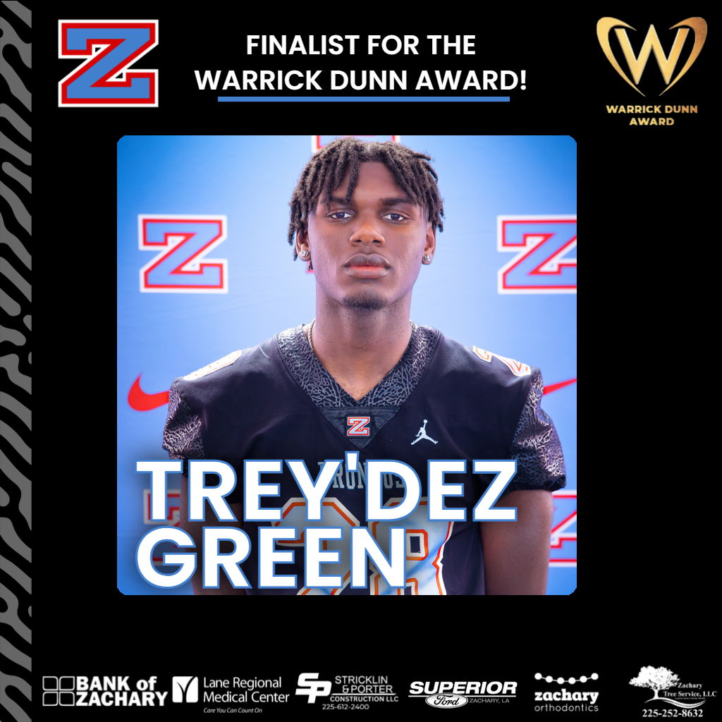 Trey'Dez Green named a finalist for The Warrick Dunn Award! - Zachary ...