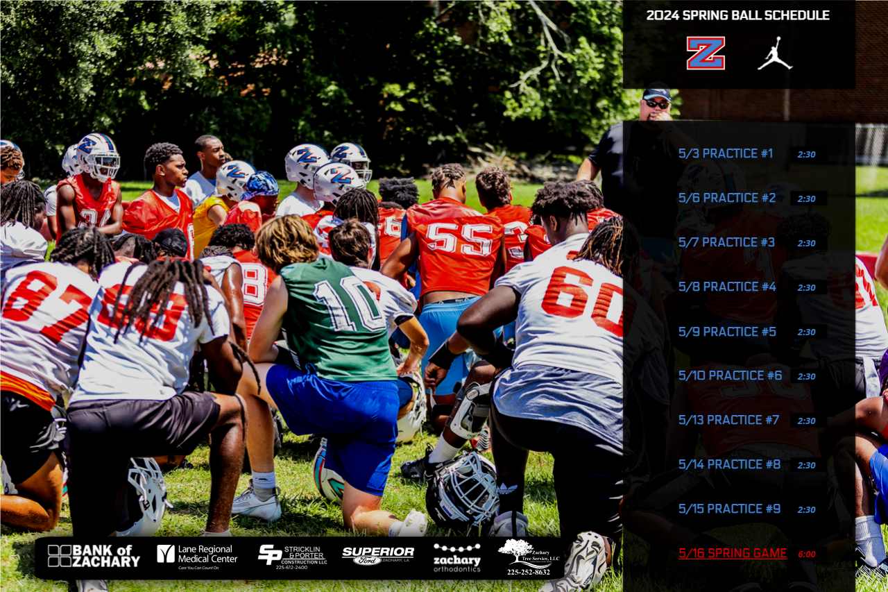 Football Spring Practice dates are Set! - Zachary Community School District