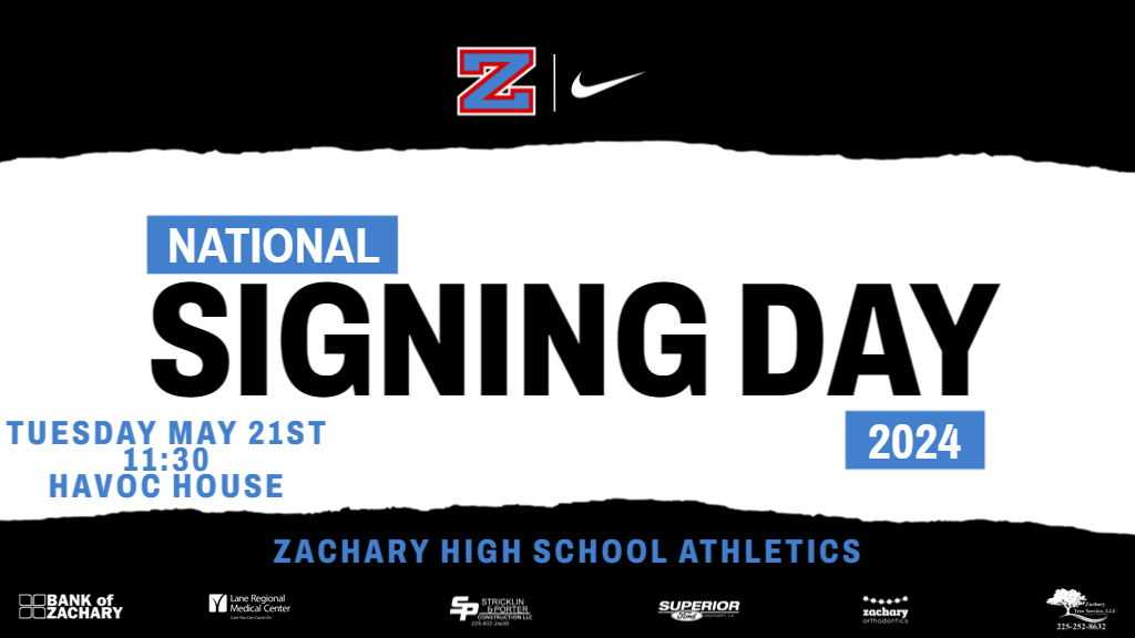 Signing Day tomorrow in The Havoc House for ZHS Athletics! - Zachary ...